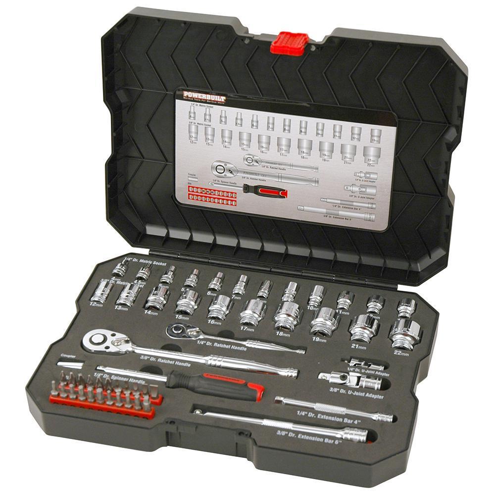 Powerbuilt 1/4Dr 3/8Dr 53Pc Metric Socket Set – Herbos Equipment
